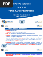 Grade 12 Reaction Rate Learner Notes Physical Sciences | PDF