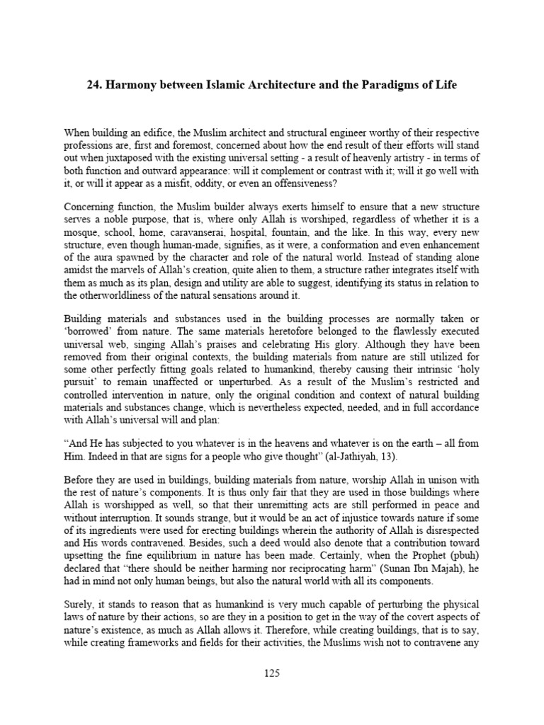 24 Harmony Between Islamic Architecture and The Paradigms of Life | PDF ...