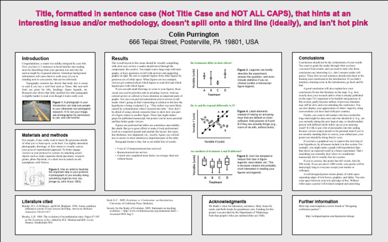 Scientific Poster Advice Purrington | PDF | Hypothesis | Page Layout