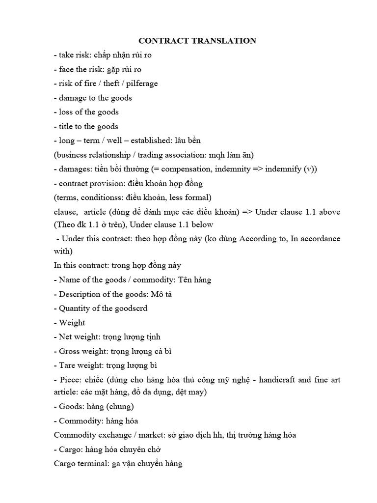CONTRACT TRANSLATION | PDF