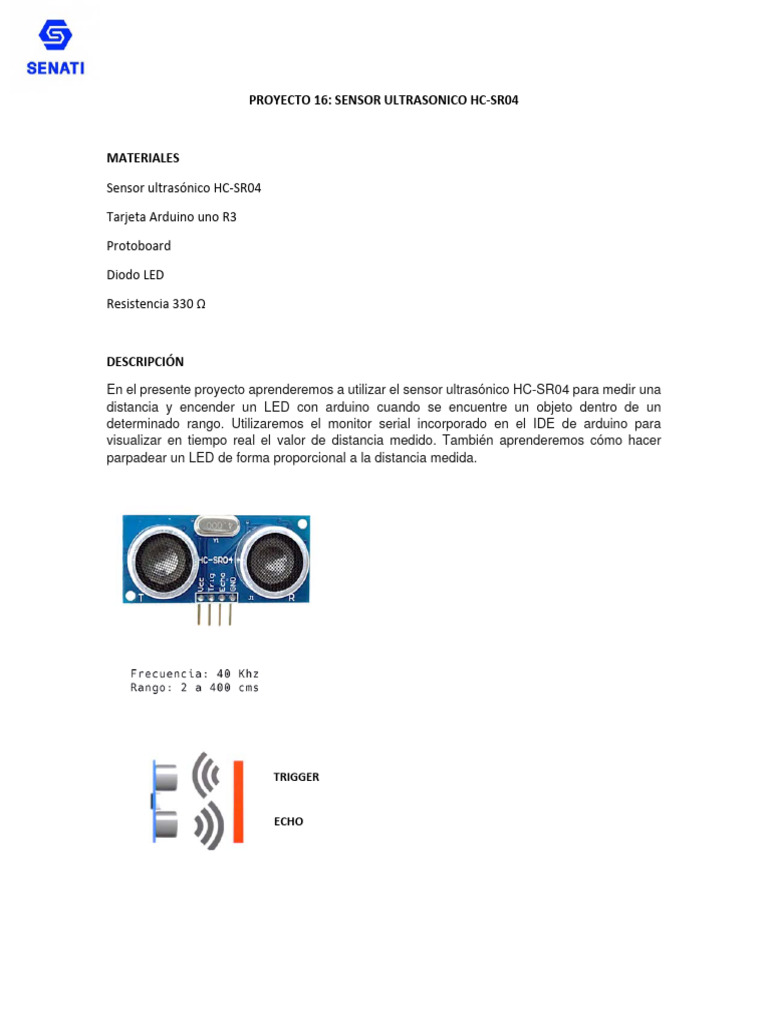 PROYECTO 16 ARDUINO CON SENSOR HC SR04 | PDF