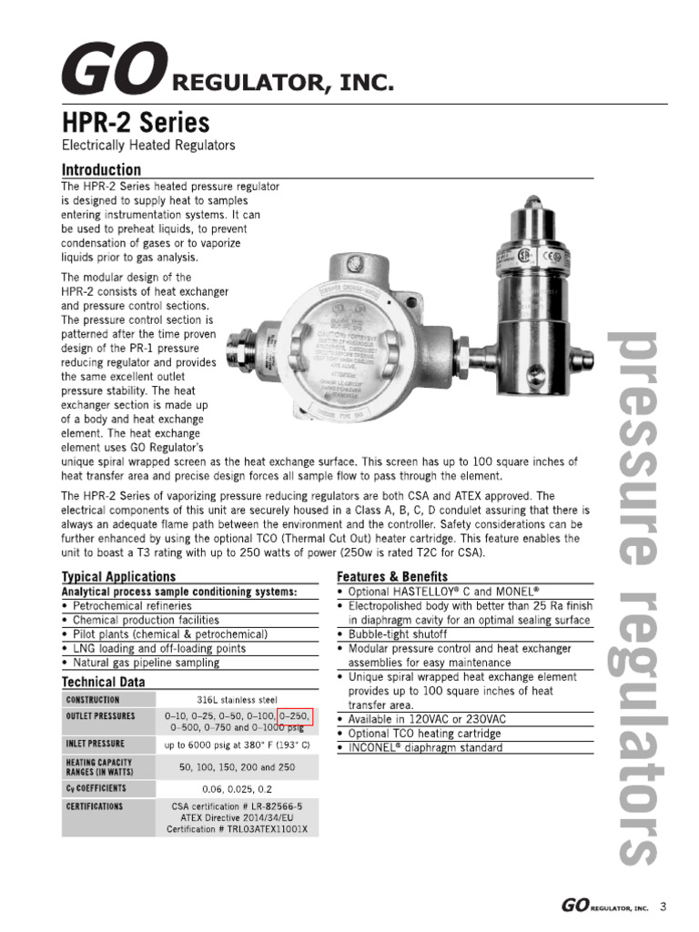 HPR2 Series Vaporizing - Pressure - Regulators-S | Download Free PDF ...