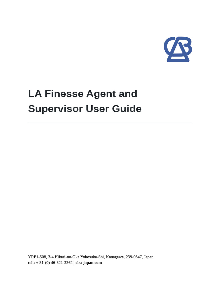 LA Finesse Agent and Supervisor User Guide | PDF | World Wide Web | Internet & Web