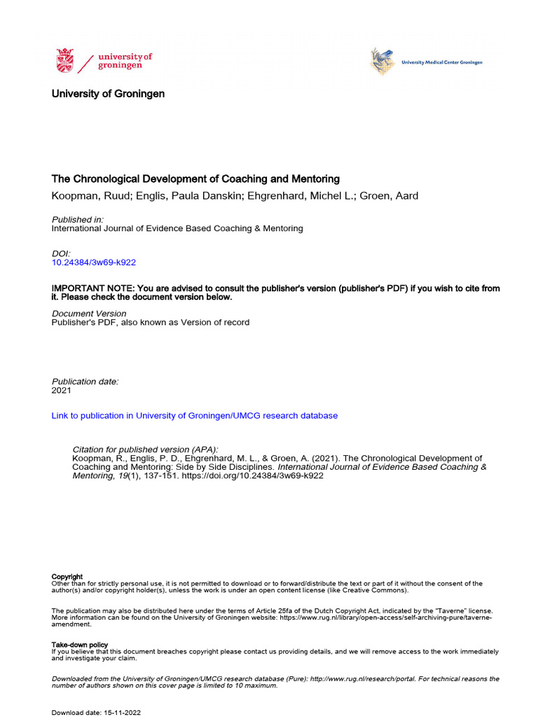 Development Of Coaching And Mentoring Pdf Mentorship Athena