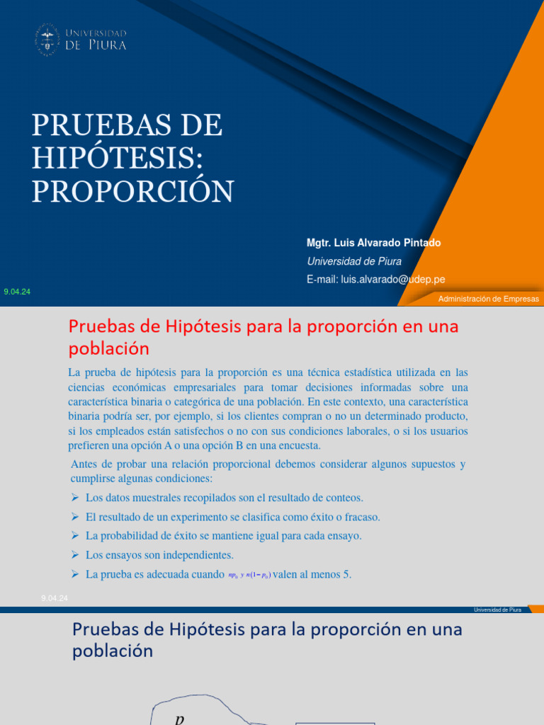 PH Prop UnaPob 2024 I | PDF | Hipótesis | Prueba de hipótesis estadísticas