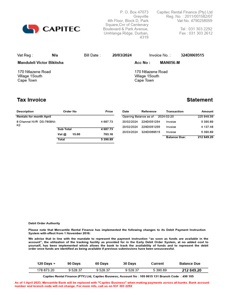 324 Di 069515 | PDF | Invoice | Debit Card