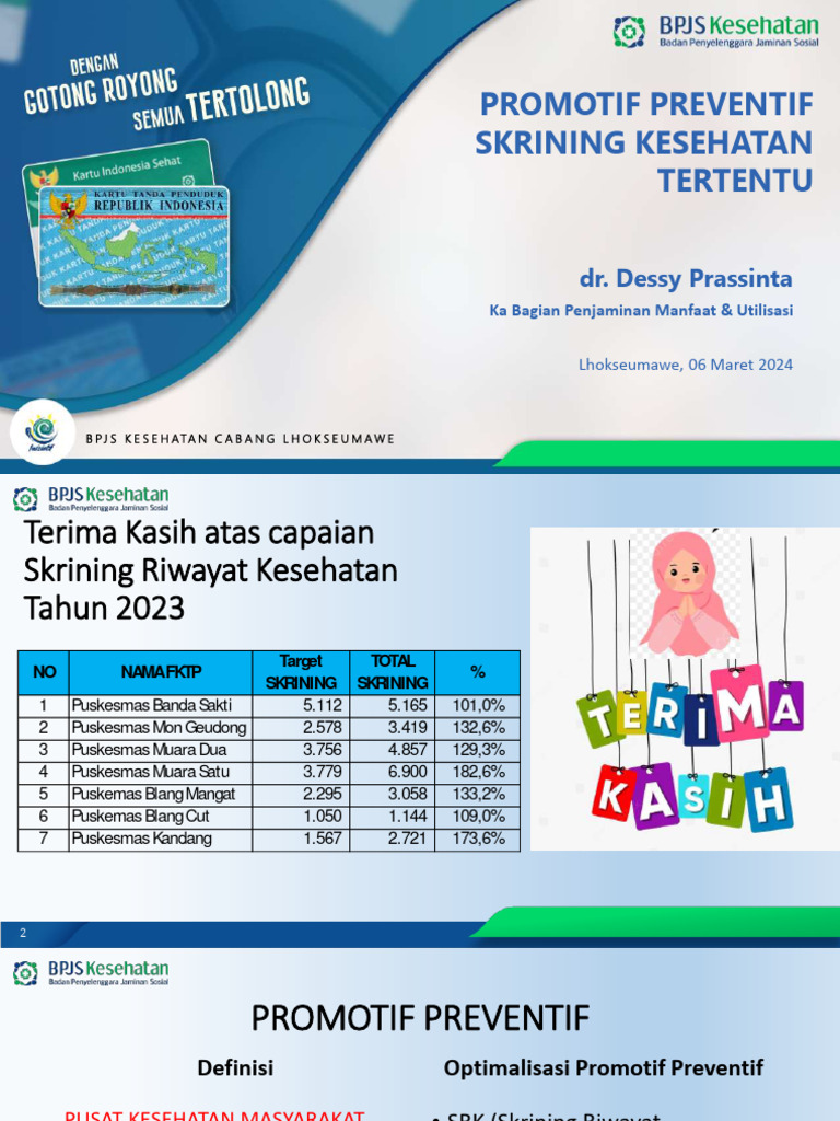 Promotif Preventif Skrining Kesehatan Tertentu Kota Lhoks | PDF