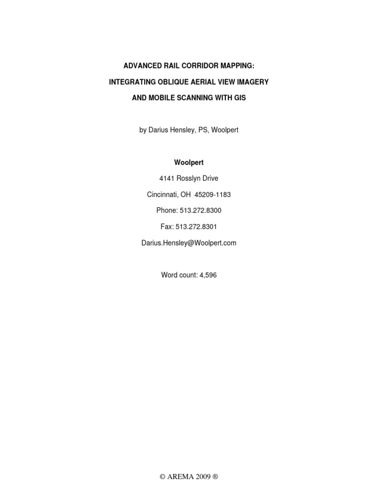 Advanced Rail Corridor Mapping-Integrating Oblique Aerial View Imagery ...