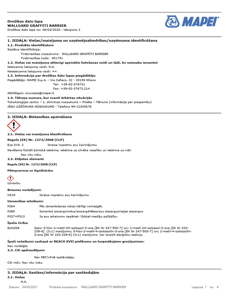 Technical Data | PDF | Safety | Occupational Safety And Health Technical Data | PDF | Safety | Occupational Safety And Health