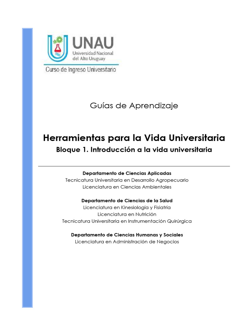 Guías de Aprendizaje - Introducción A La Vida Universitaria-Curso de ...