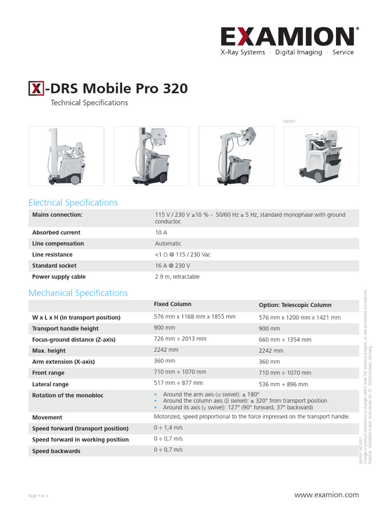 Data Sheet X Drs Mobile Pro 320 | PDF | Mains Electricity | Electrical Engineering