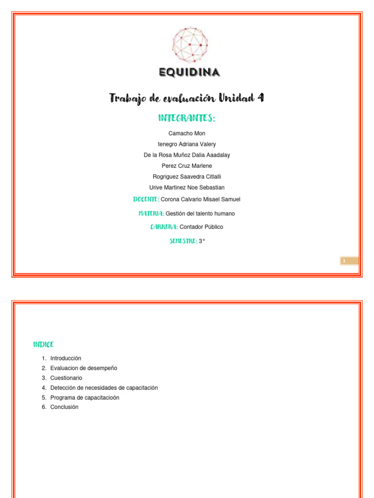 Evaluación y Capacitación en EQUIDINA | PDF | Evaluación | Business