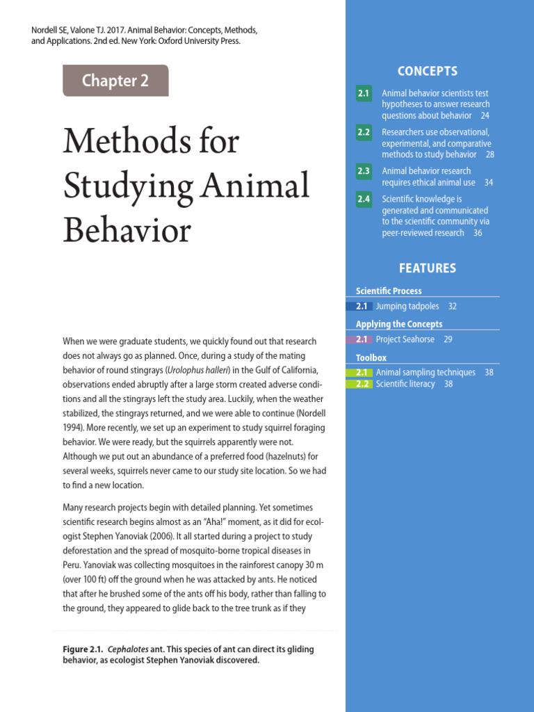 Nordell 2017-METHODS For STUDYING ANIMAL BEHAVIOR - Animal Behavior ...