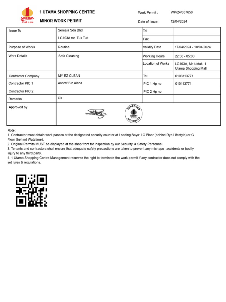 My Work Permit Print Out Export Async 47800 | PDF