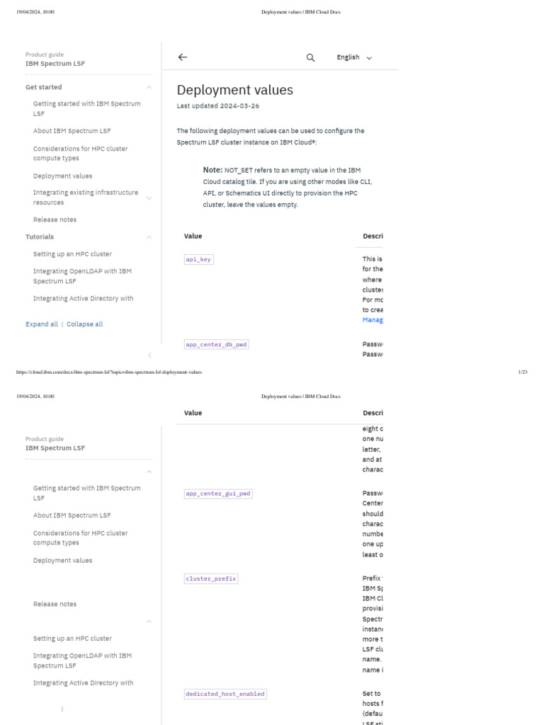 Deployment Values _ IBM Cloud Docs | PDF | Cloud Computing | Computer ...