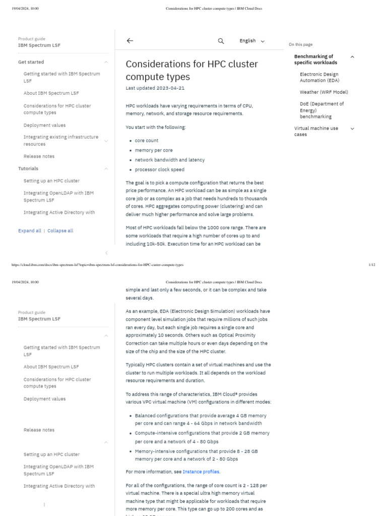 Considerations for HPC Cluster Compute Types _ IBM Cloud Docs | PDF | Supercomputer | Computer ...