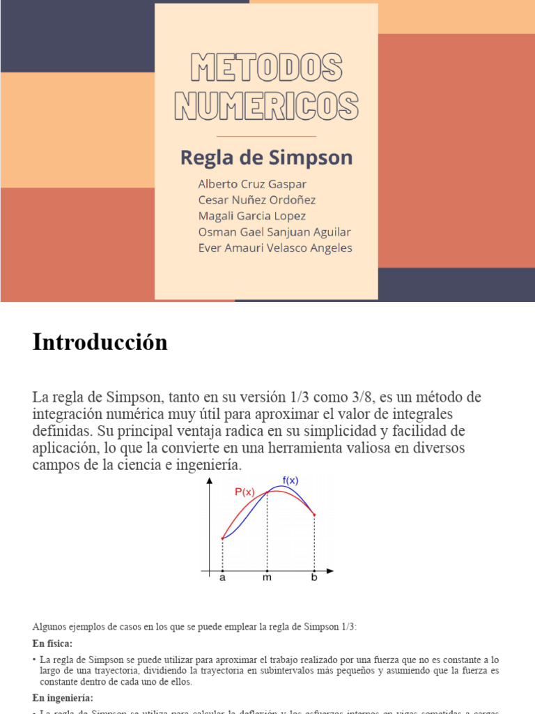 Regla de Simpson | Descargar gratis PDF | Integral