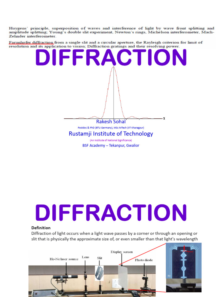 Optics Diffraction | PDF | Angular Resolution | Diffraction