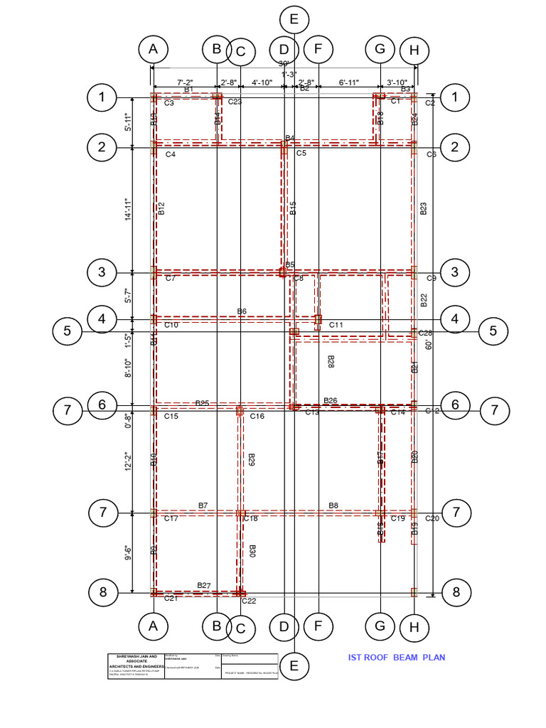 Ist Roof Beam Plan | PDF