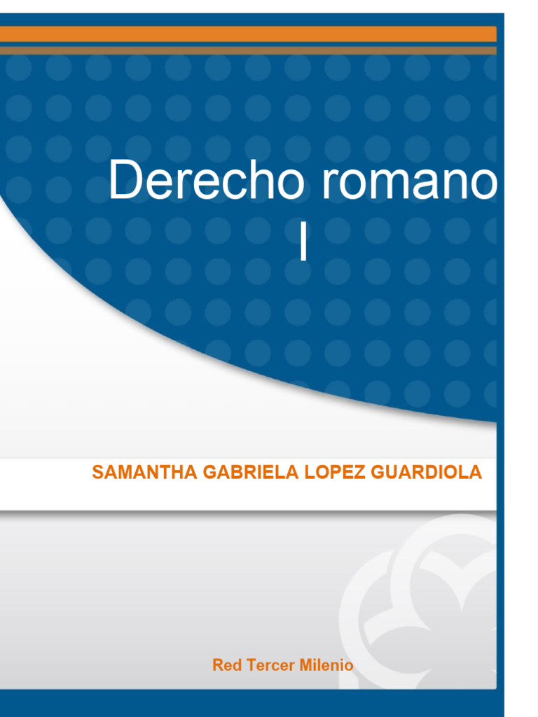 Derecho Romano. Libro Base | PDF | Ley romana | Roma antigua
