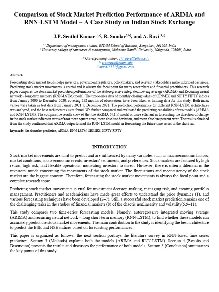 Manuscript AIP 116 Revised | PDF | Autoregressive Integrated Moving Average | Time Series