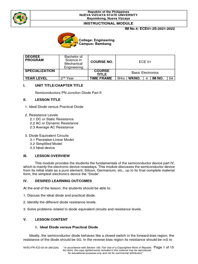IM04 Basic Electronics | PDF | Diode | Electrical Network