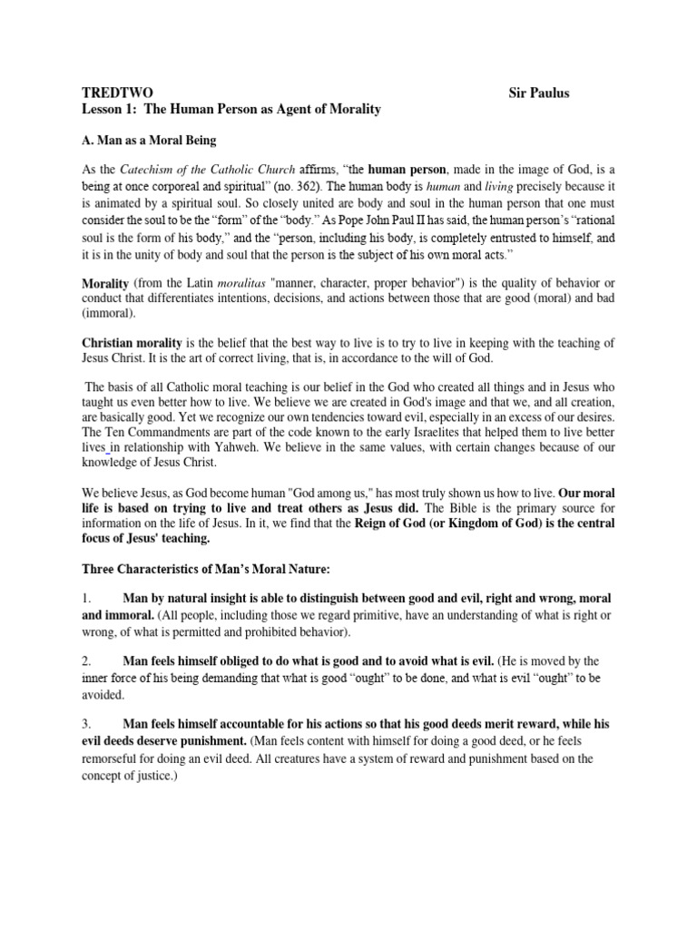 Understanding Human Morality and Actions | PDF | Morality | Soul
