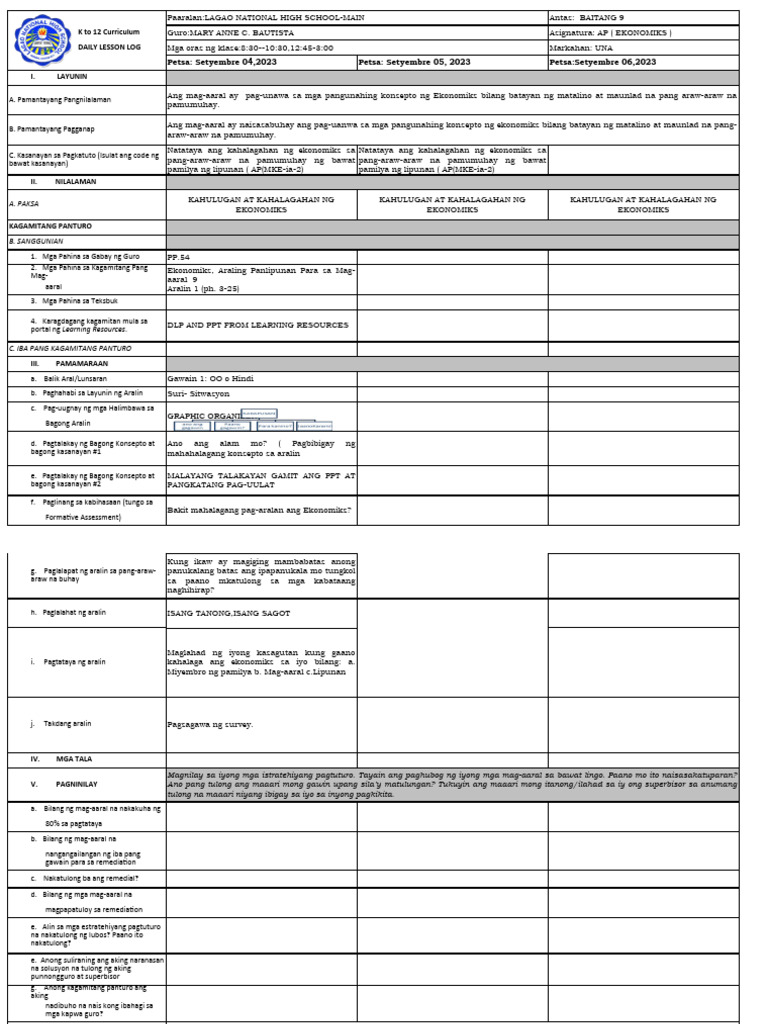 Ap DLL Week 2 Q1 | PDF