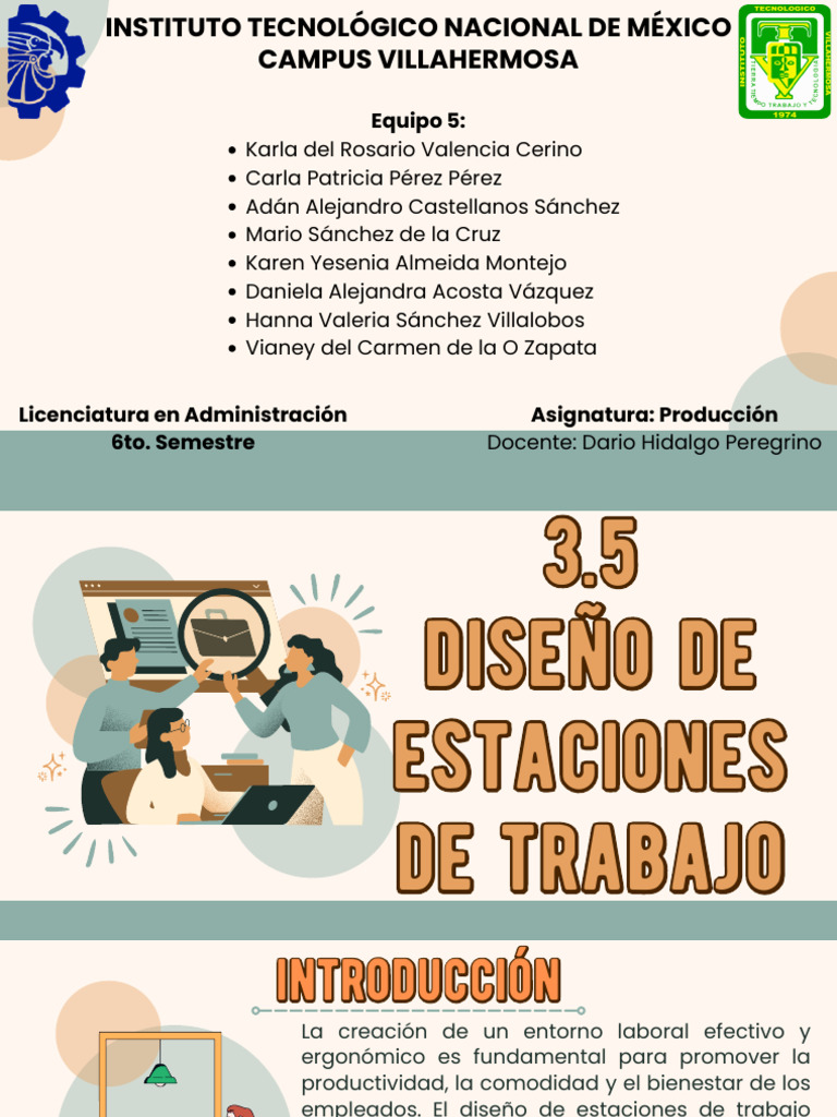 3.5 Diseño de Estaciones de Trabajo - Equipo 5 | PDF | Factores humanos ...