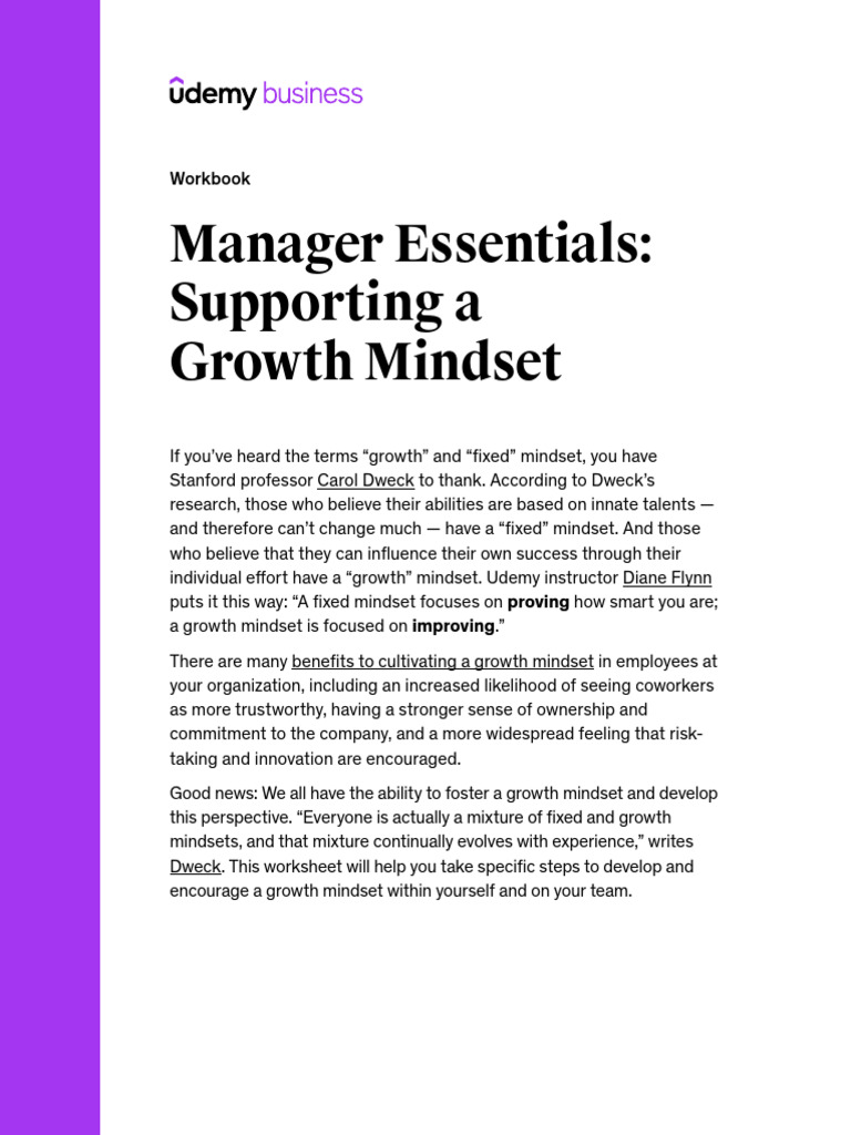 Supporting - Growth - Mindset WITHIN YOUR TEAM | PDF | Mindset | Learning