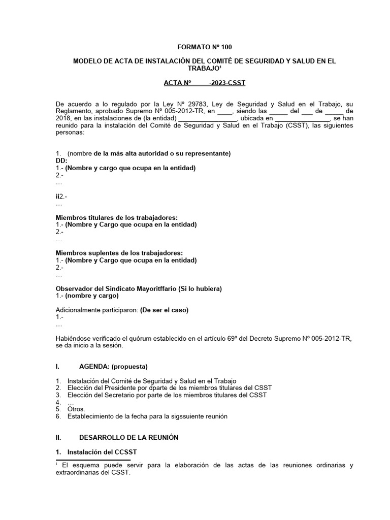 Modeliito de eacta de SST SEGUIDAD0S 11 | PDF | Gobierno