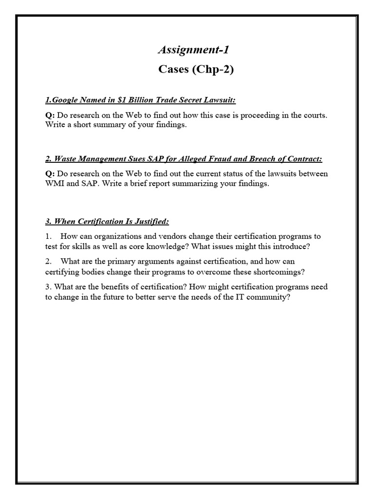 Assignment 1 | PDF | Business