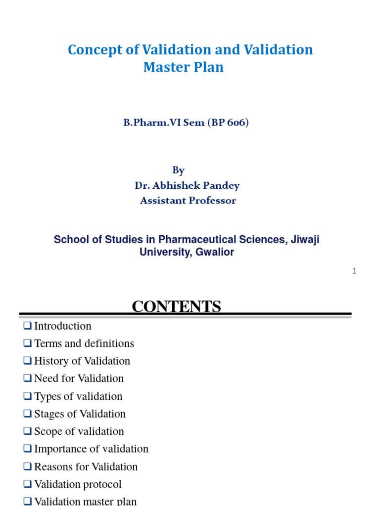 Concept of Validation | PDF | Verification And Validation | Quality Assurance