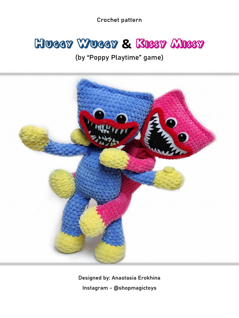 Huggy Wuggy & Kissy Missy | PDF | Crochet | Yarn