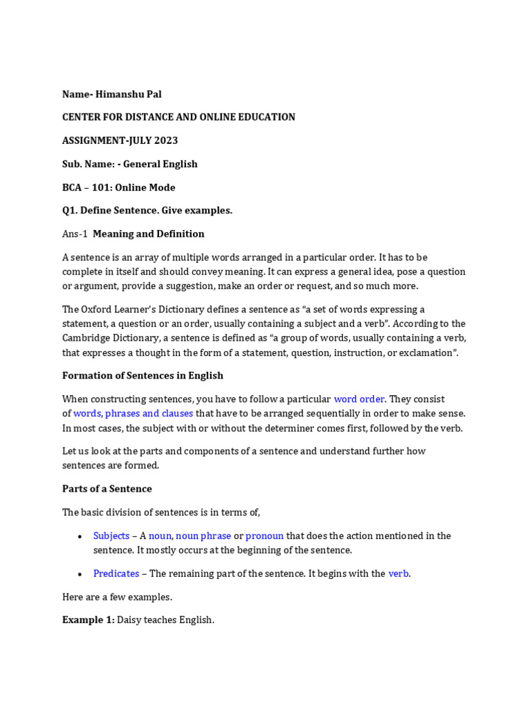 General English | PDF | Verb | Subject (Grammar)