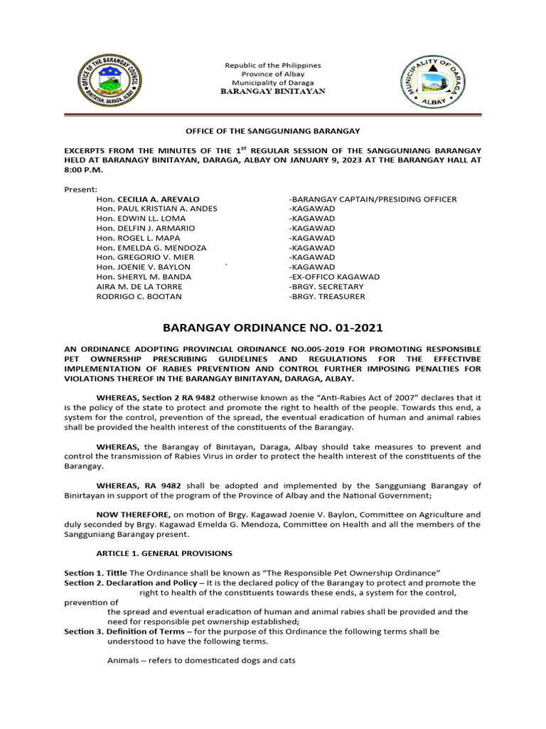 Dog Ordinance | Download Free PDF | Pet | Justice