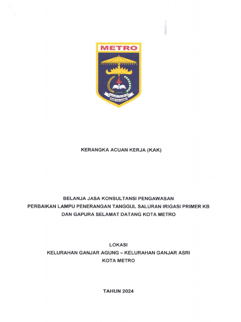 KAK PENGAWASAN PERBAIKAN 2024 (1) | PDF