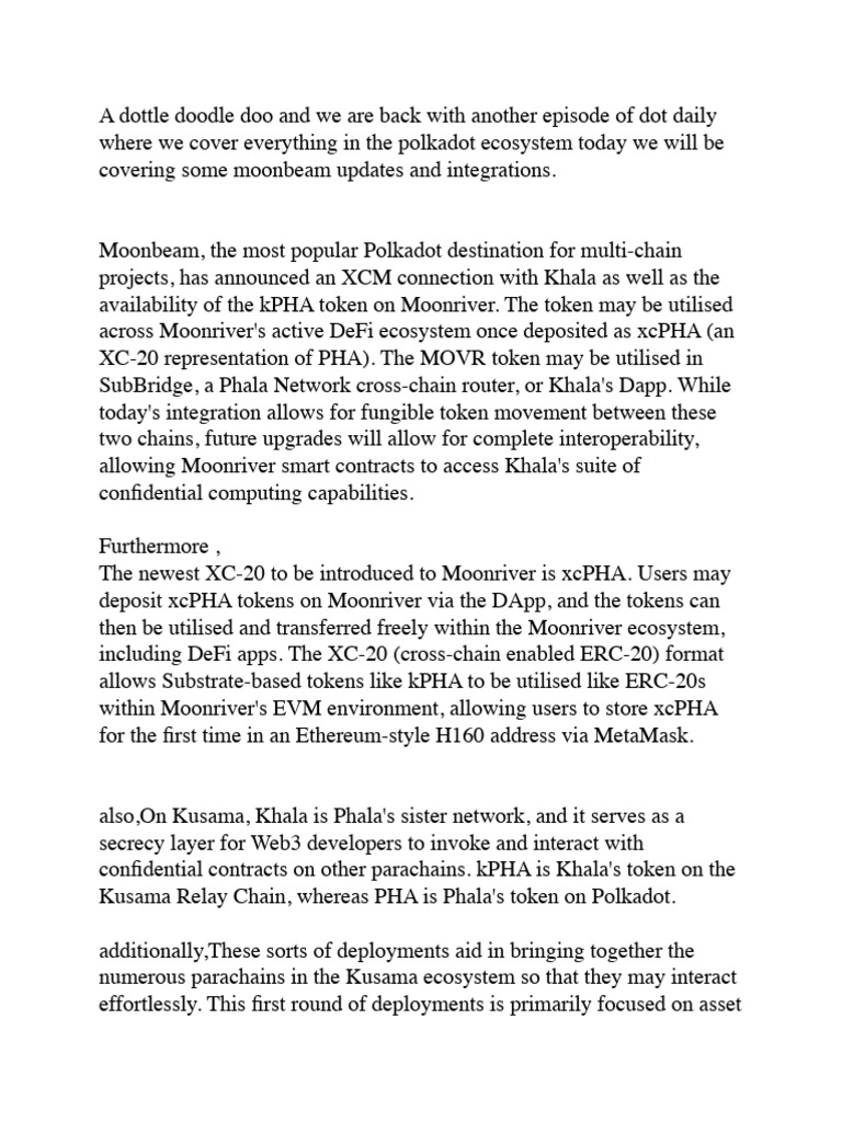 XCM Integration of Khala and Moonriver is Complete_ xckPHA Now Live ...