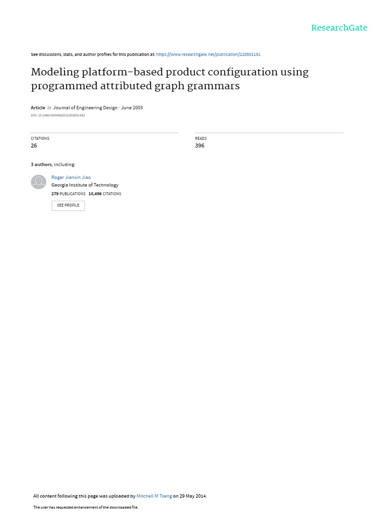 Modeling Platform-Based Product Configuration Usin | PDF | Vertex (Graph Theory) | System