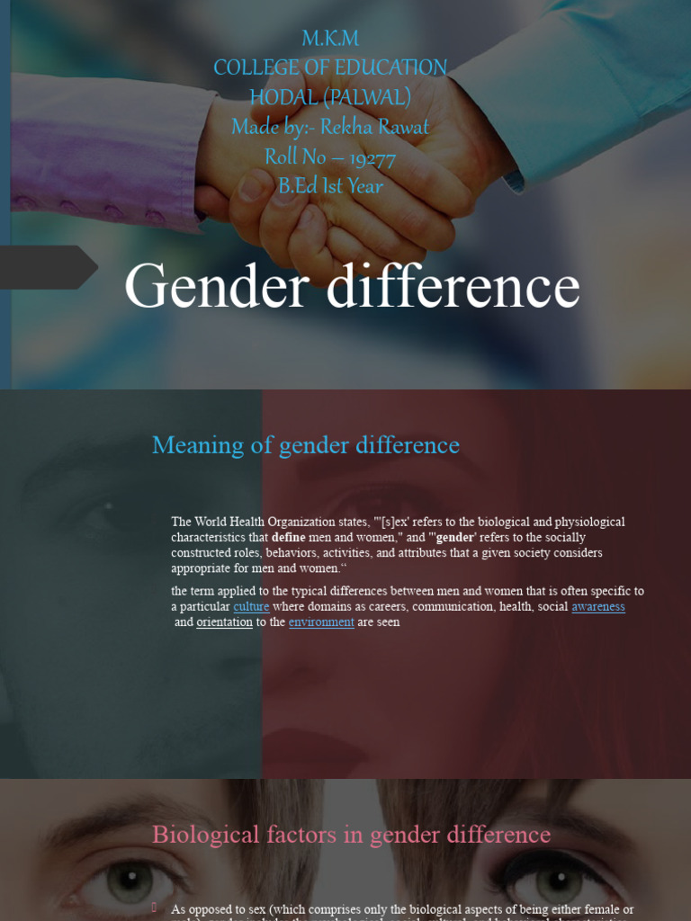 gender difference | PDF | Gender | Gender Studies