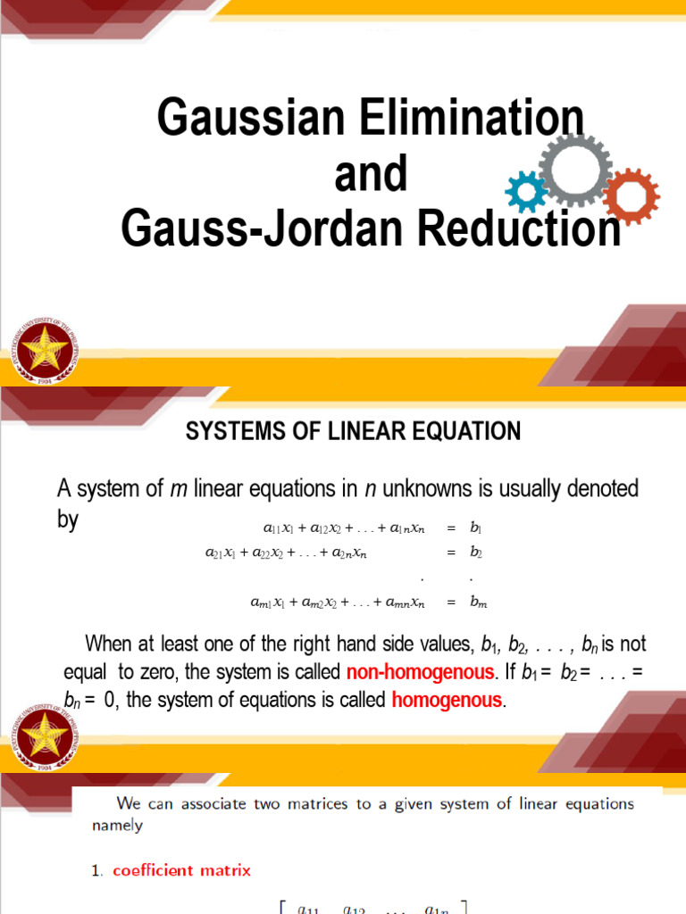 2 Gauss Jordan and Gaussian | PDF | Matrix (Mathematics) | System Of ...