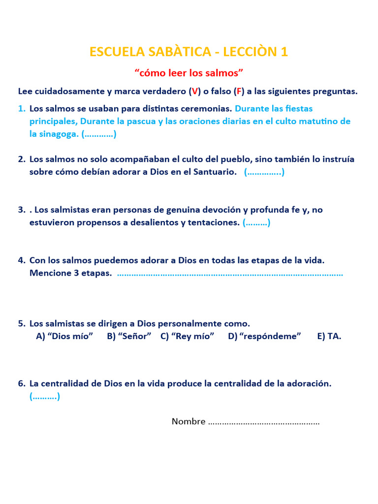 ESCUELA SABÀTICA leccion 12 | PDF