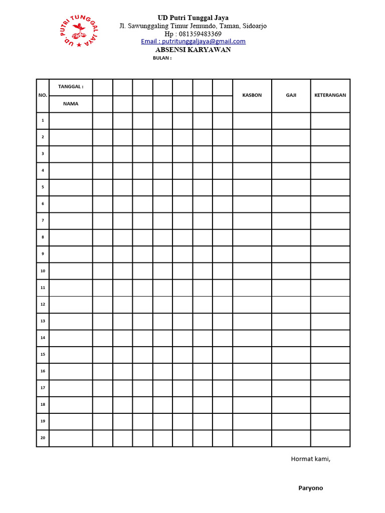 Absen Karyawan | PDF