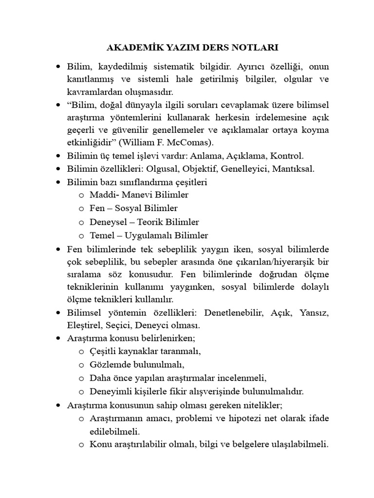 AYD Ders Notu 2 | PDF