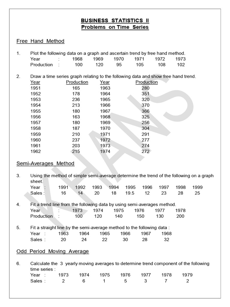 Problem On Time Series Analysis | PDF | Moving Average | Time Series