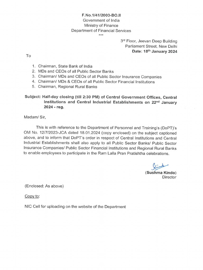 DFS Order Dated 18.01.2024 | PDF