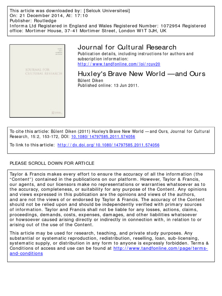 Brave New World and Today | PDF