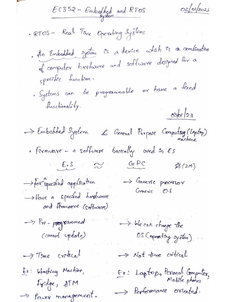 Embedded & RTOS Notes. | PDF Embedded & RTOS Notes. | PDF