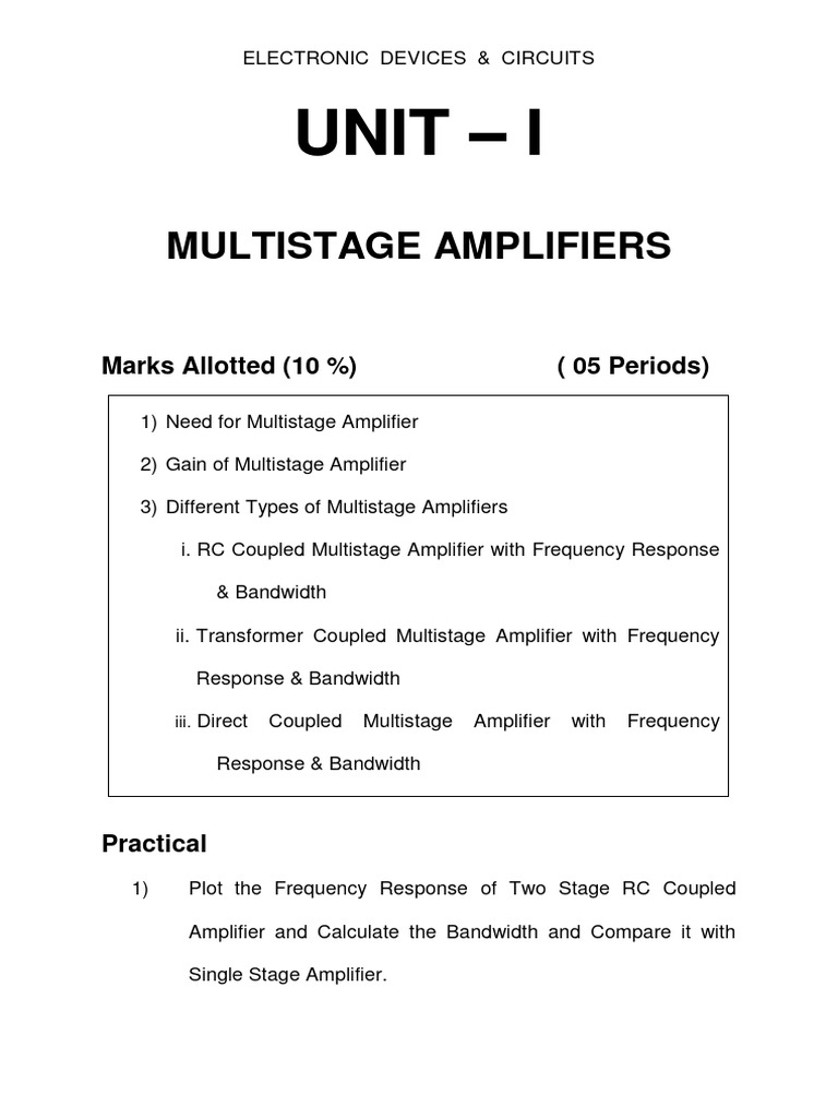 EDC Notes | PDF | Amplifier | Electronic Oscillator