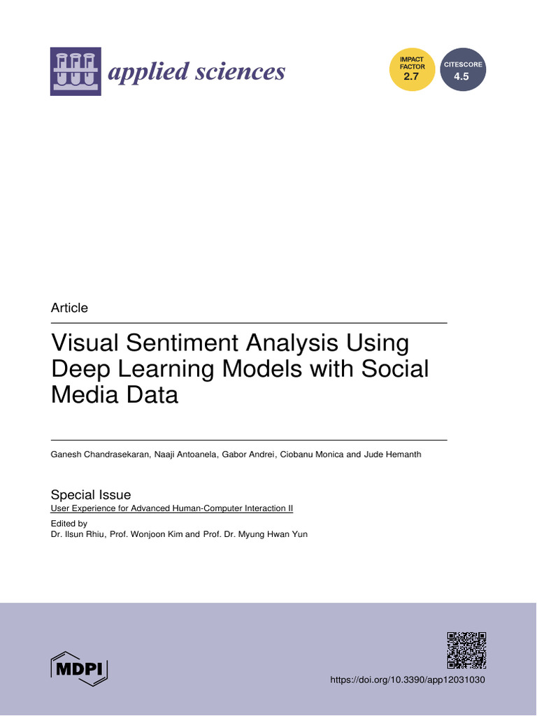 Visualsentimentanalysis - Deeplearning - Applsci 12 01030 With Cover ...